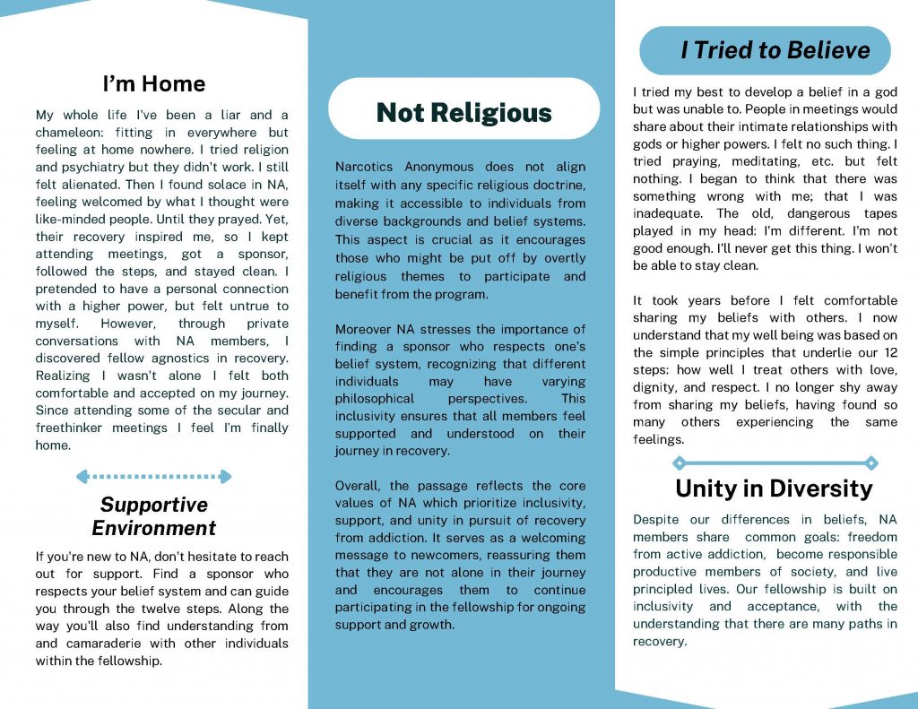 Resources for Secular NA Recovery and other secular recovery programs