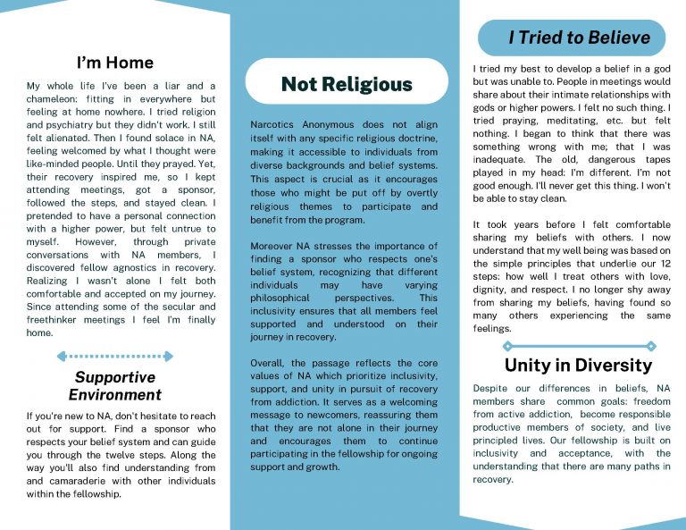 Resources for Secular NA Recovery and other secular recovery programs